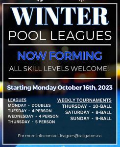 Pool Leagues | TailGators - Ottawa's biggest pool leagues!