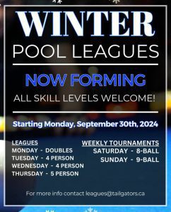 Pool Leagues | TailGators - Ottawa's biggest pool leagues!